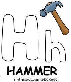 Letter H Hammer Stock Vector (Royalty Free) 246375688 | Shutterstock