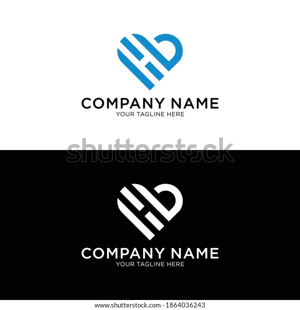 Letter H Heart Logo Icon Design Stock Vector (Royalty Free) 1864036243 ...