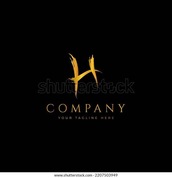 Letter H Initials Logo Typographic Letter Stock Vector (Royalty Free ...