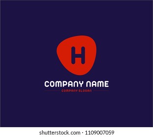 Letter H Inside Abstract Oval Circle Stock Vector (Royalty Free ...