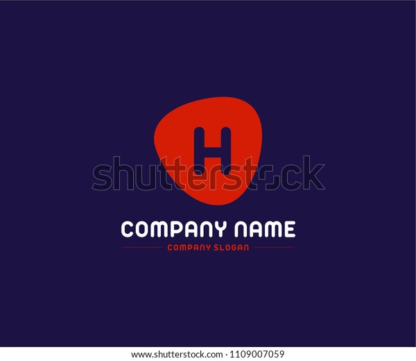 Letter H Inside Abstract Oval Circle Stock Vector (Royalty Free ...