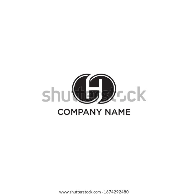 Vektor Stok Letter H Inside Design Logo Circle (Tanpa Royalti) 1674292480