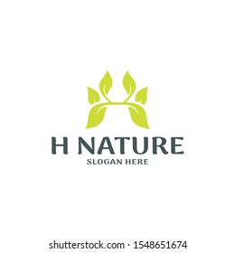 Letter H Leaf Logo Design Leaf Stock Vector (Royalty Free) 1548651674