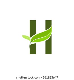 H Leaf Logo Design Simple Modern Stock Vector (Royalty Free) 1606339492
