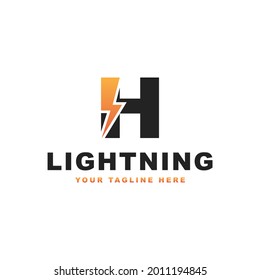 Letter H Lightning Logo Design Template Stock Vector (Royalty Free ...