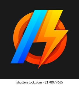 Letter H Lightning Logo Design Stock Vector (Royalty Free) 2178077665 ...