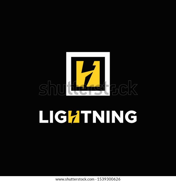 Letter H Lightning Logo Design Unique Stock Vector (Royalty Free ...