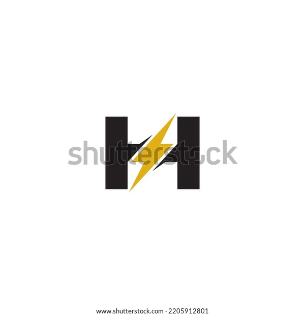 Letter H Lightning Logo Icon Design Stock Vector (Royalty Free ...