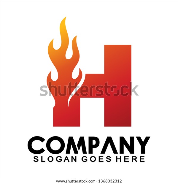 Letter H Logo Fire Flame Shape Stock Vector (Royalty Free) 1368032312 ...
