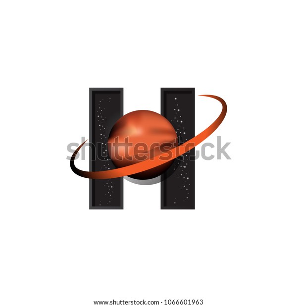 Letter H Logo Template Planet Space Stock Vector (Royalty Free) 1066601963