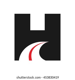 Letter H Logo Vector Way Logo Stock Vector (Royalty Free) 453830419