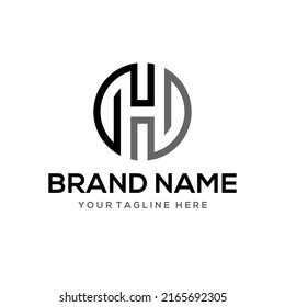 Letter H Monogram Logo Design Creative Stock Vector (Royalty Free ...