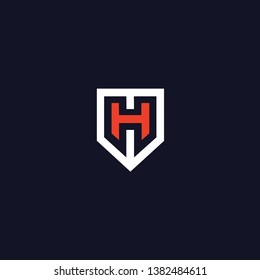 Letter H Monogram Shield Stock Vector (Royalty Free) 1382484611 ...