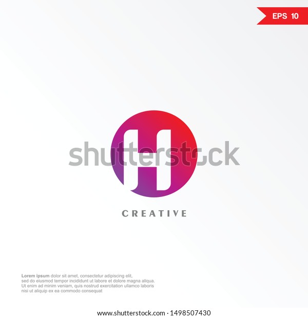 Letter H Negative Space Logo Design Stock Vector (Royalty Free ...