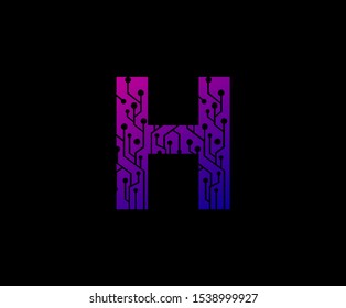 Letter H Network Digital Logo Icon Stock Vector (Royalty Free ...
