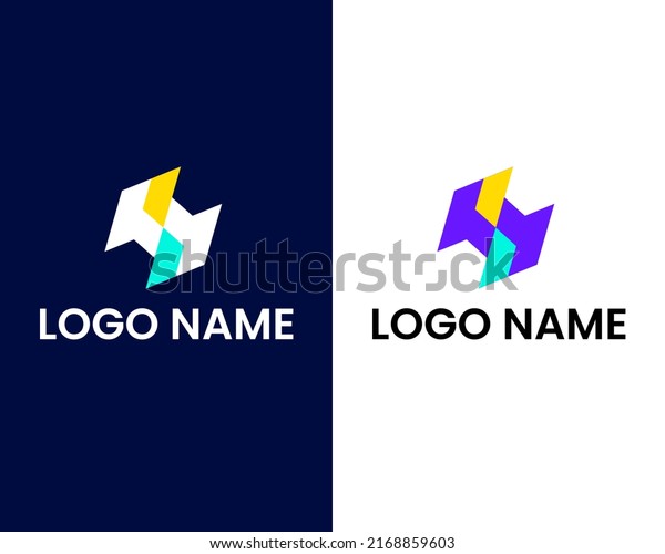 Letter H S Logo Design Template Stock Vector (Royalty Free) 2168859603 ...
