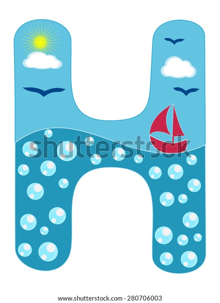 5 Letter H Sea Summer Wavy Alphabet Vector Images, Stock Photos ...