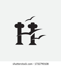 Letter H Simple Logo Template Illustration Stock Vector (Royalty Free ...