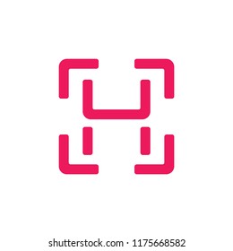 Letter H Square Geometric Logo Vector Stock Vector (Royalty Free ...