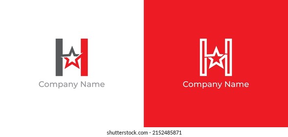 Letter H Star Logo Concept Sign Stock Vector (Royalty Free) 2152485871 ...