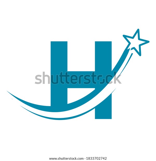 Letter H Star Logo Design Template Stock Vector (Royalty Free ...