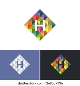 Letter H Symbol Triangle Low Poly Stock Vector (Royalty Free) 269537336 ...
