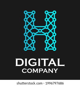 Letter H Technology Logo Template Illustration Stock Vector (Royalty ...