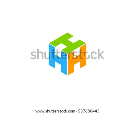 Letter H Three 3 D Cube Logo Stock Vector (Royalty Free) 537680443 ...