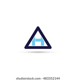 Letter H Triangle Logo Icon Stock Vector (Royalty Free) 483352144 ...