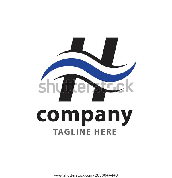 Letter H Unique Wave Logo Symbol Stock Vector (Royalty Free) 2038044443 ...