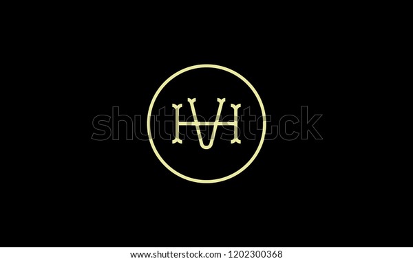 Letter H V Logo Circle Frame Stock Vector (Royalty Free) 1202300368 ...