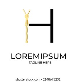 Letter H Zipper Style Logo Symbol Stock Vector (Royalty Free ...