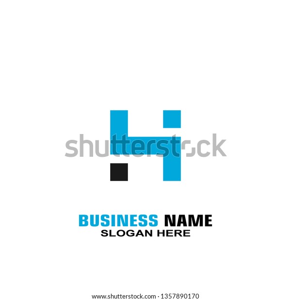 Letter H4 Graphic Logo Template Square Stock Vector (Royalty Free ...