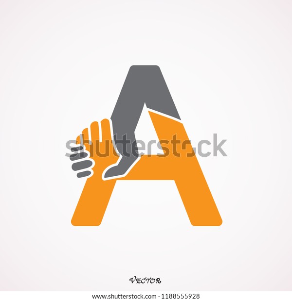 Letter Handshake Logo Template Design Creative Stock Vector (Royalty ...