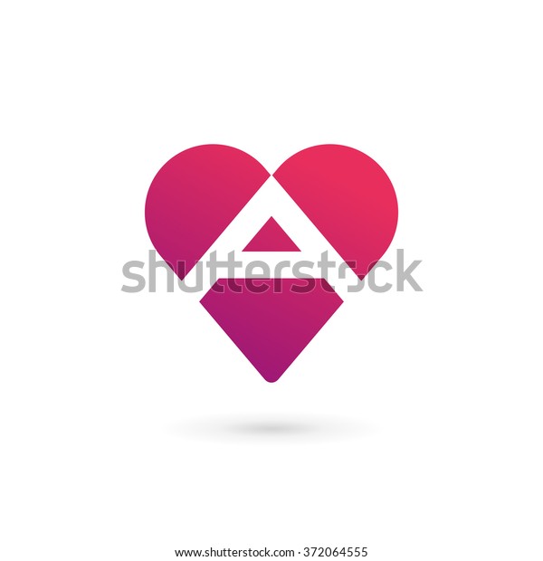 Letter Heart Logo Icon Design Template Stock Vector (Royalty Free ...