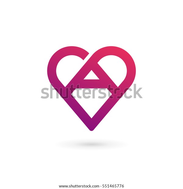 Letter Heart Logo Icon Design Template Stock Vector (Royalty Free ...