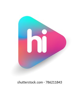 Letter Hi Logo Triangle Shape Colorful Stock Vector (Royalty Free ...