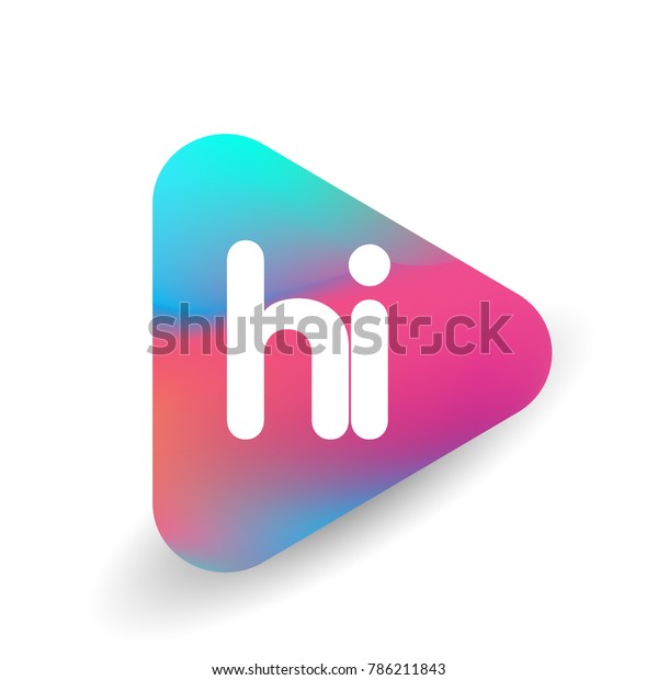 Letter Hi Logo Triangle Shape Colorful Stock Vector (Royalty Free ...