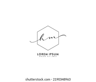 Letter Hm Initial Handwriting Logo Signature Stock Vector (Royalty Free ...