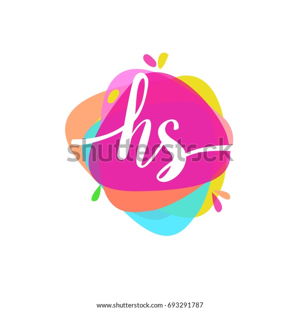 Letter Hs Logo Colorful Splash Background Stock Vector (Royalty Free ...