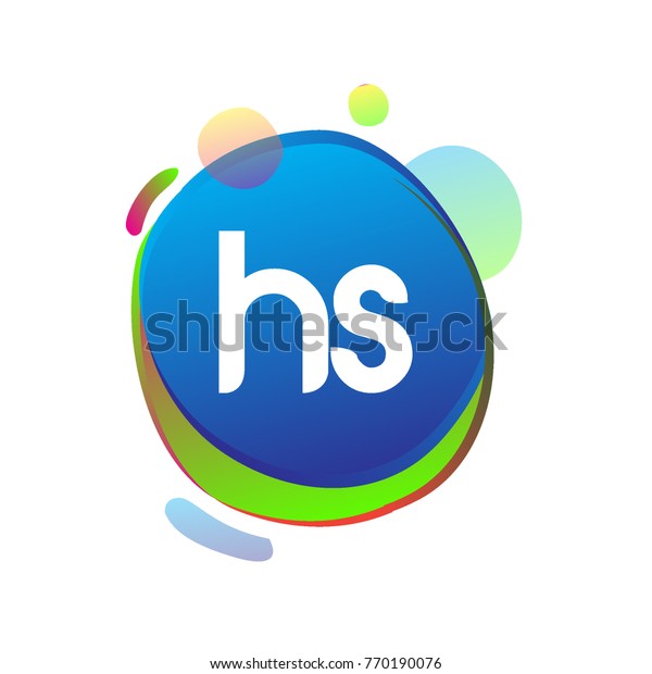 Letter Hs Logo Colorful Splash Background Stock Vector (Royalty Free ...
