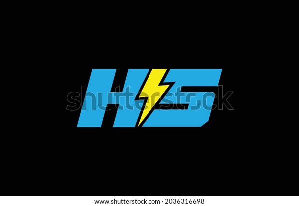 Logo de la letra HS con: vector de stock (libre de regalías) 2036316698 ...