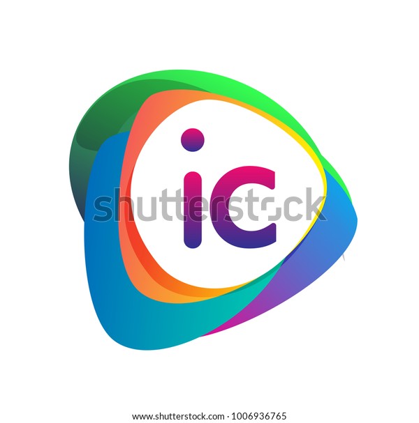 Letter Ic Logo Colorful Splash Background Stock Vector (Royalty Free ...
