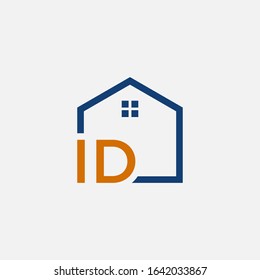 Letter Id House Element Construction Logo Stock Vector (Royalty Free ...