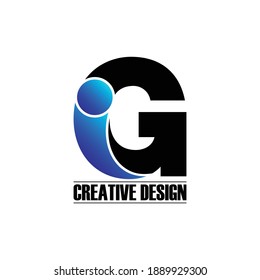 Letter Ig Simple Logo Design Vector Stock Vector (Royalty Free ...