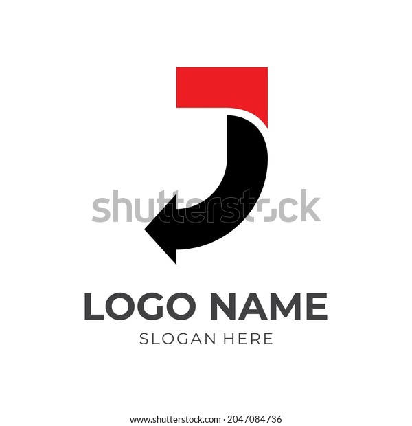 Letter J Arrow Logo Design Letter Stock Vector (Royalty Free ...
