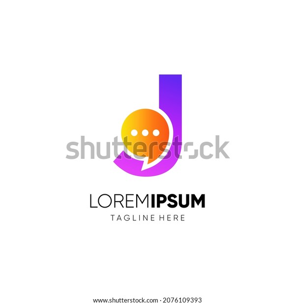 Letter J Chat Bubble Logo Design Stock Vector (Royalty Free) 2076109393 ...