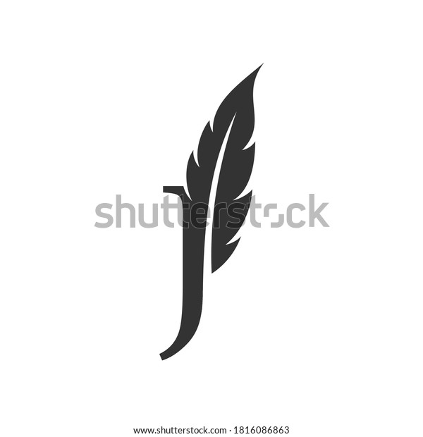 Letter J Feather Luxury Logo Stock Vector (Royalty Free) 1816086863 ...