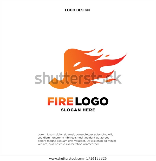 Letter J Fire Logo Design Element Stock Vector (Royalty Free ...