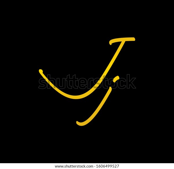 Letter J Gold Cursive Alphabet Handwritten Stock Vector (Royalty Free ...